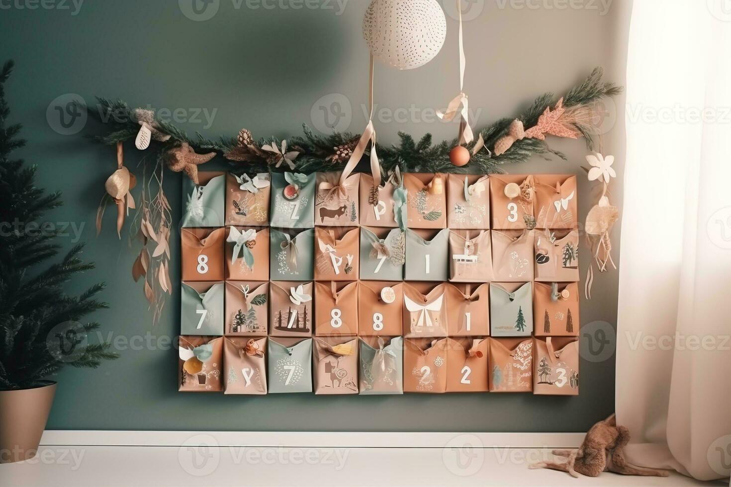 AI generated a christmas advent calendar hanging on the wall 34873294 ...