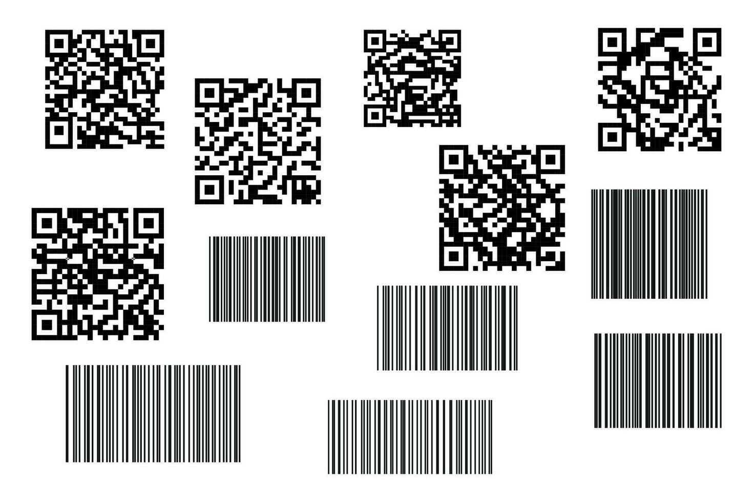 Fake QR code and Barcode set vector illustration. 34876442 Vector Art at Vecteezy