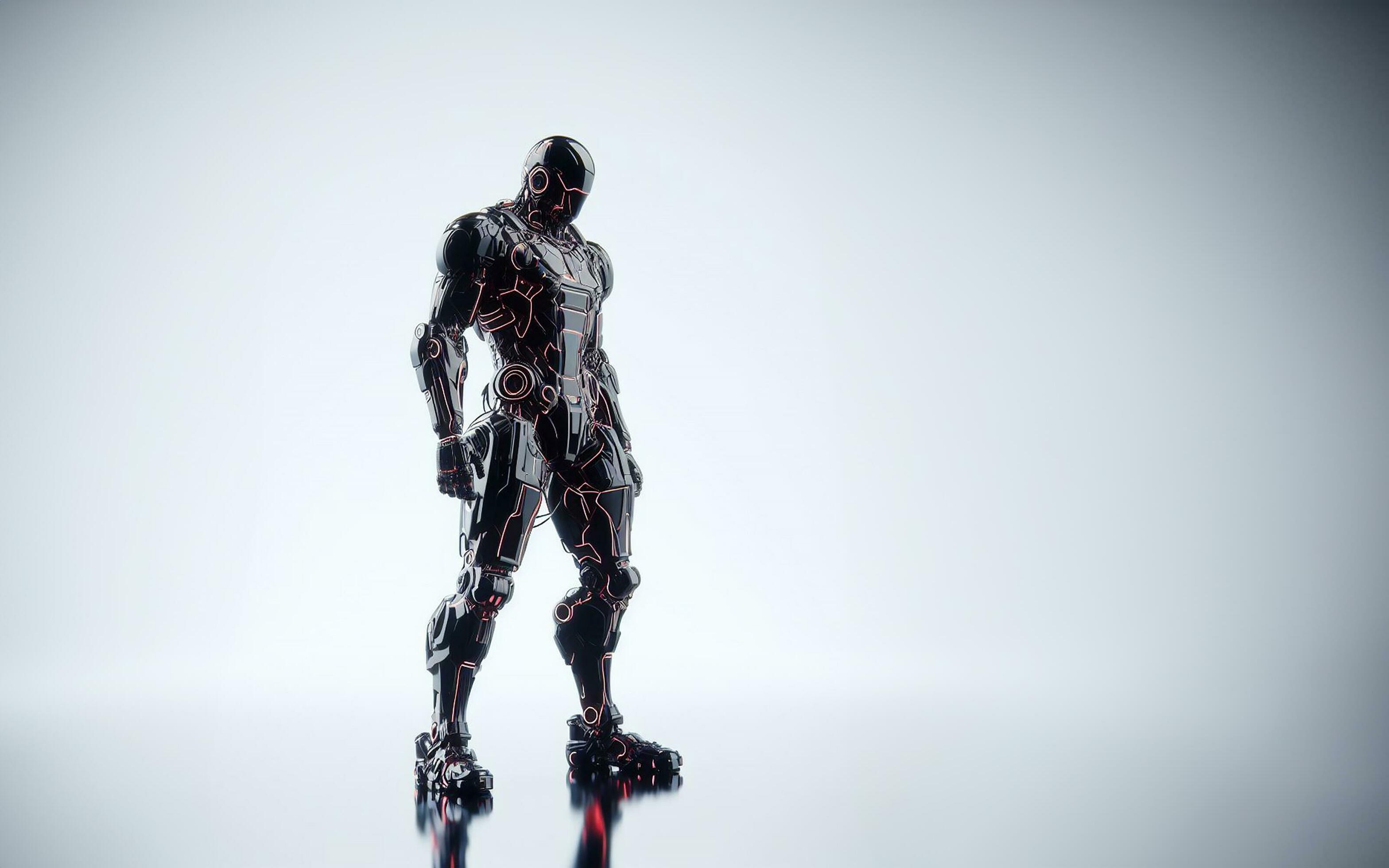 AI generated Robot standing full body modern technology of artificial intelligence AI robot ...