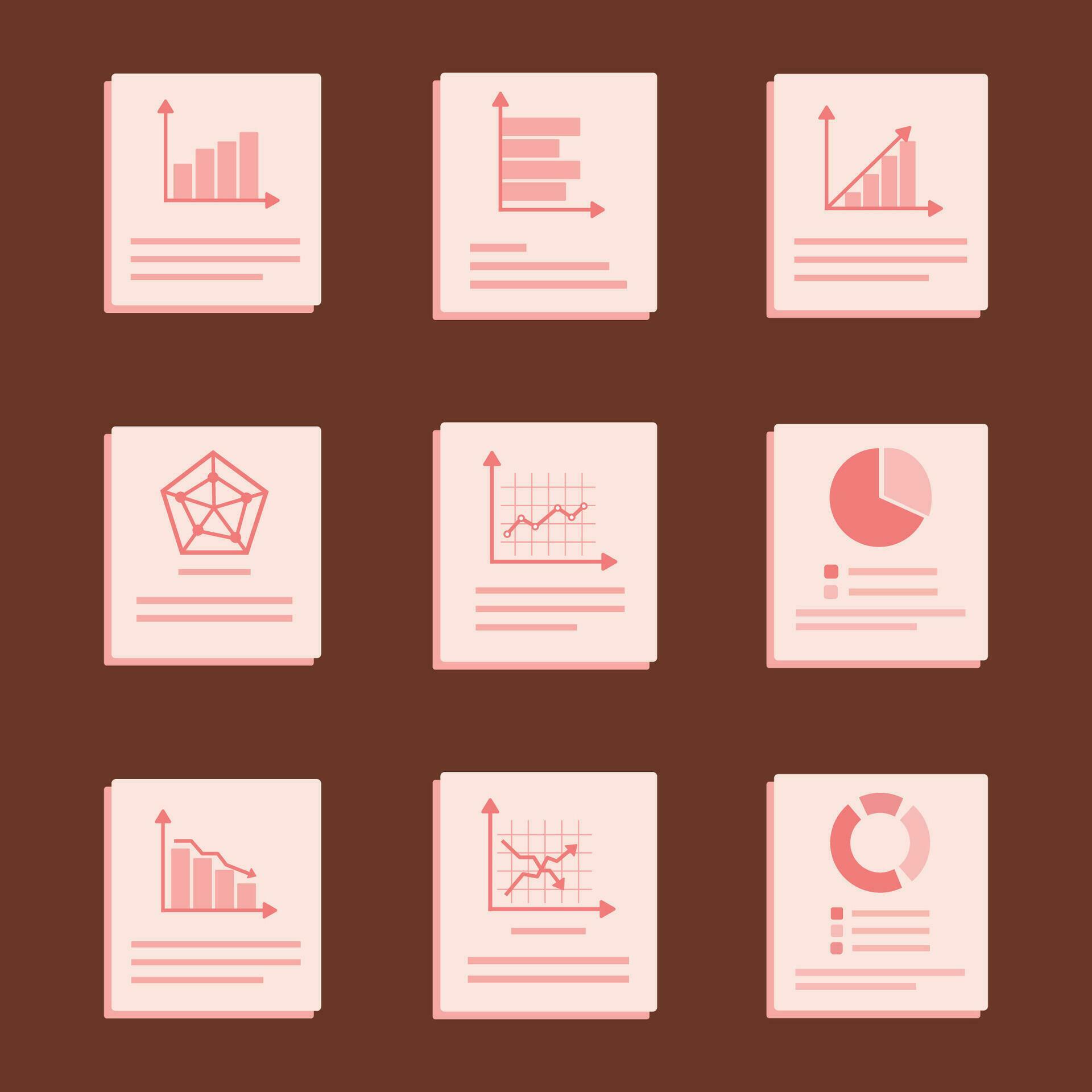 Flat Infographics Graphs and Charts Vector Illustration Collection ...