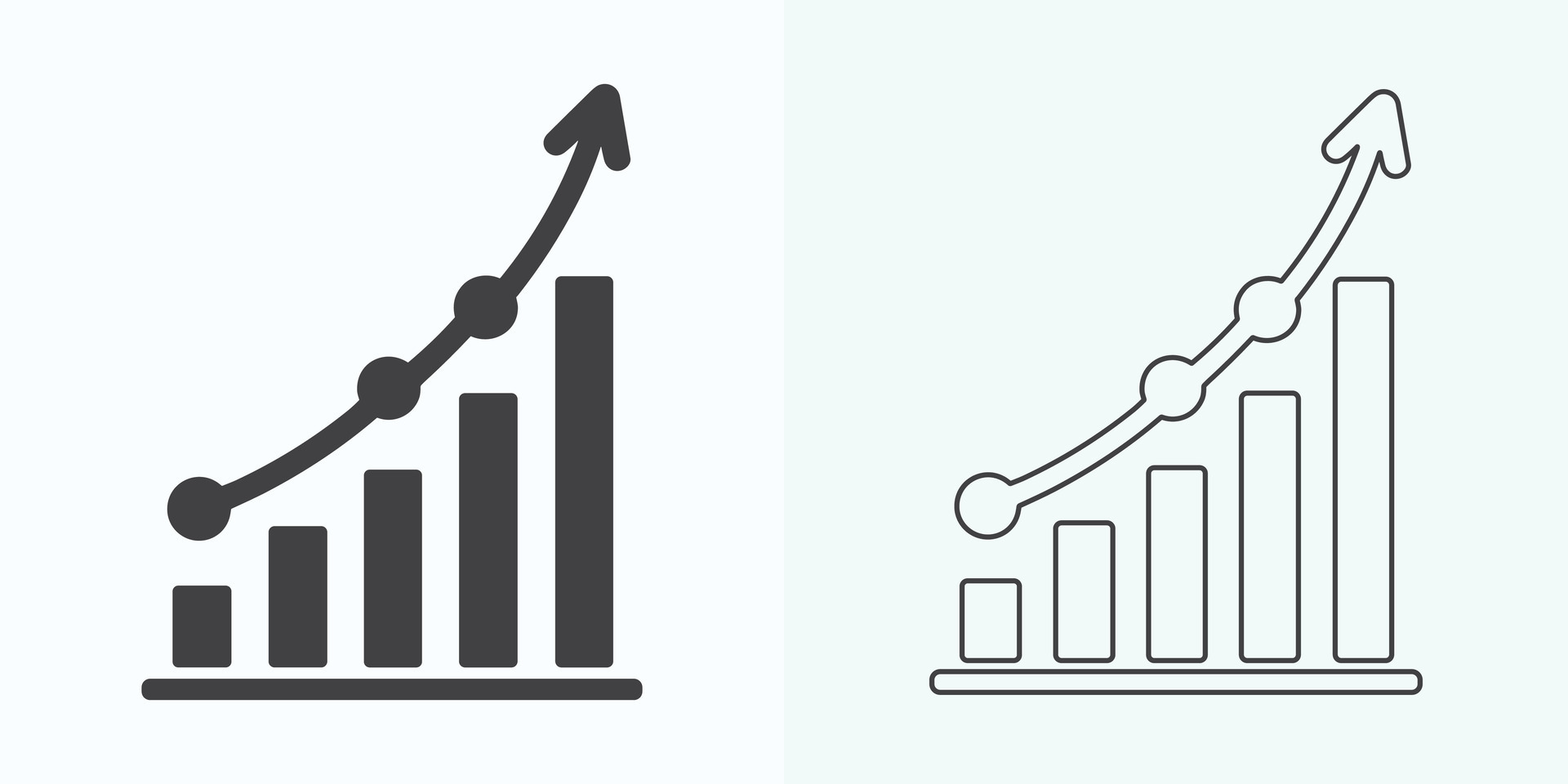 Growing Graph Icon Bar Chart Icon Infographic Growths Chart
