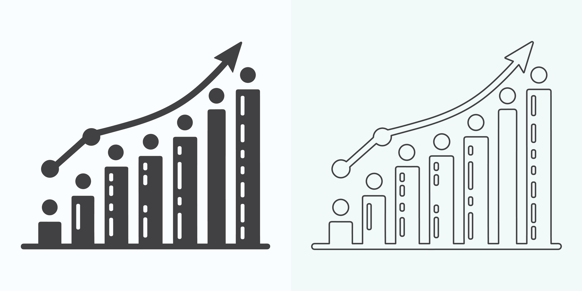 Growing Graph Icon Bar Chart Icon Infographic Growths Chart