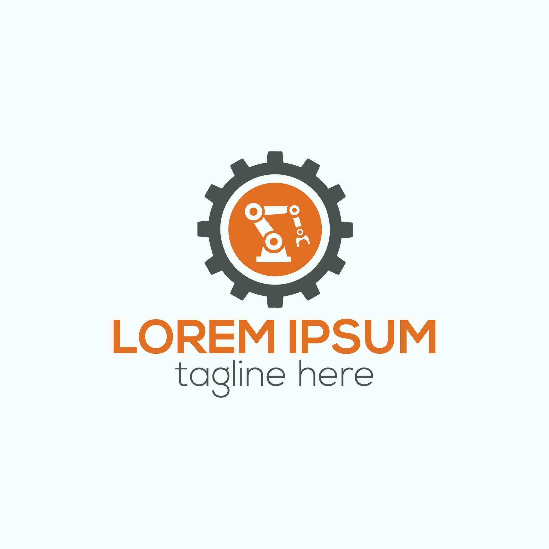 Robotic arm logo, robotics industrial robot logo design isolated vector ...