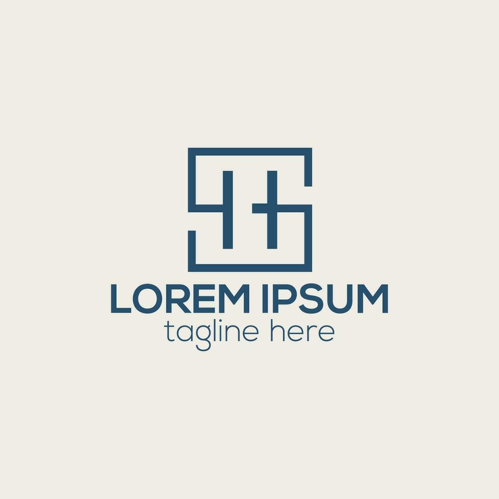 Letter Sh Hs Abstract Logo Minimal Monogram Template Design Isolated Vector Template 34884594