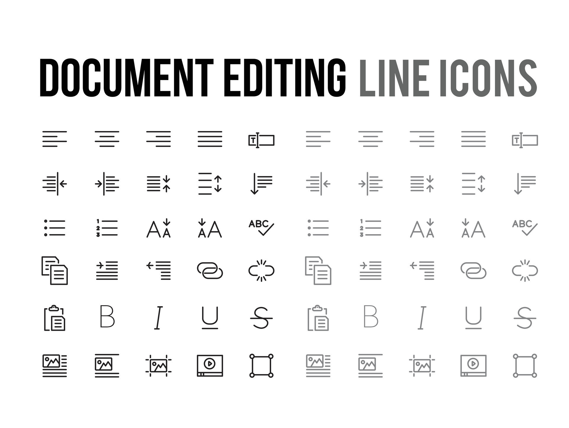 Document text editing vector line icon collection 34888053 Vector Art ...