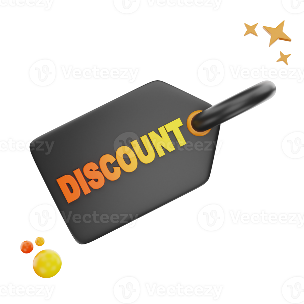 3d Rendering Black Friday Discount Icon Object 34889833 Png