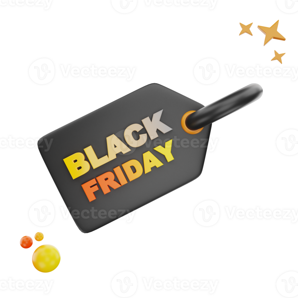 3d Rendering Black Friday Card Icon Object 34889865 Png