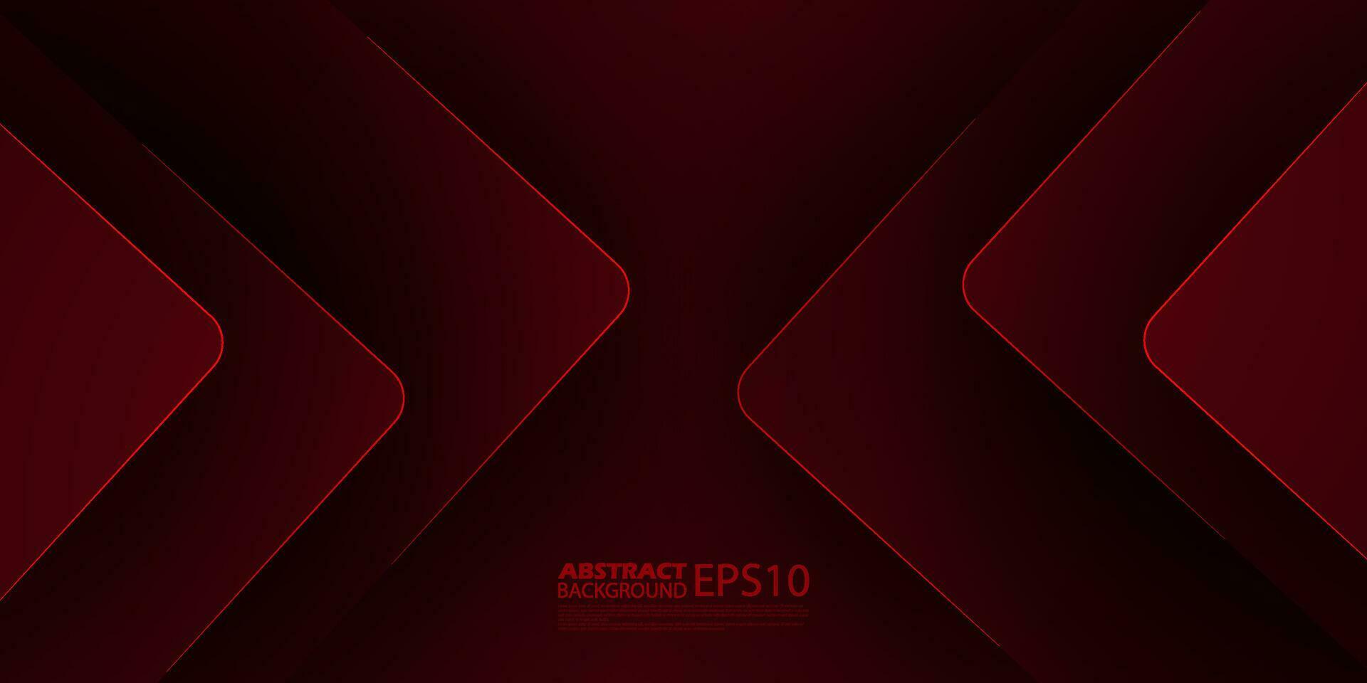 Futuristic design dark red square curved overlap geometric vector background with lights layer ...