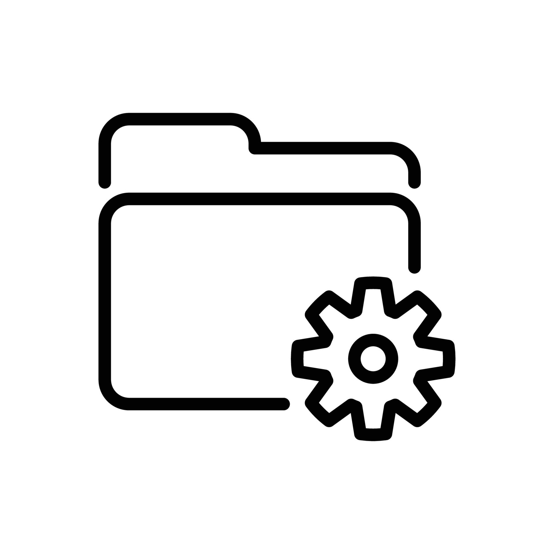 datos administración icono. sencillo contorno estilo. documento, archivo, carpeta, registro ...