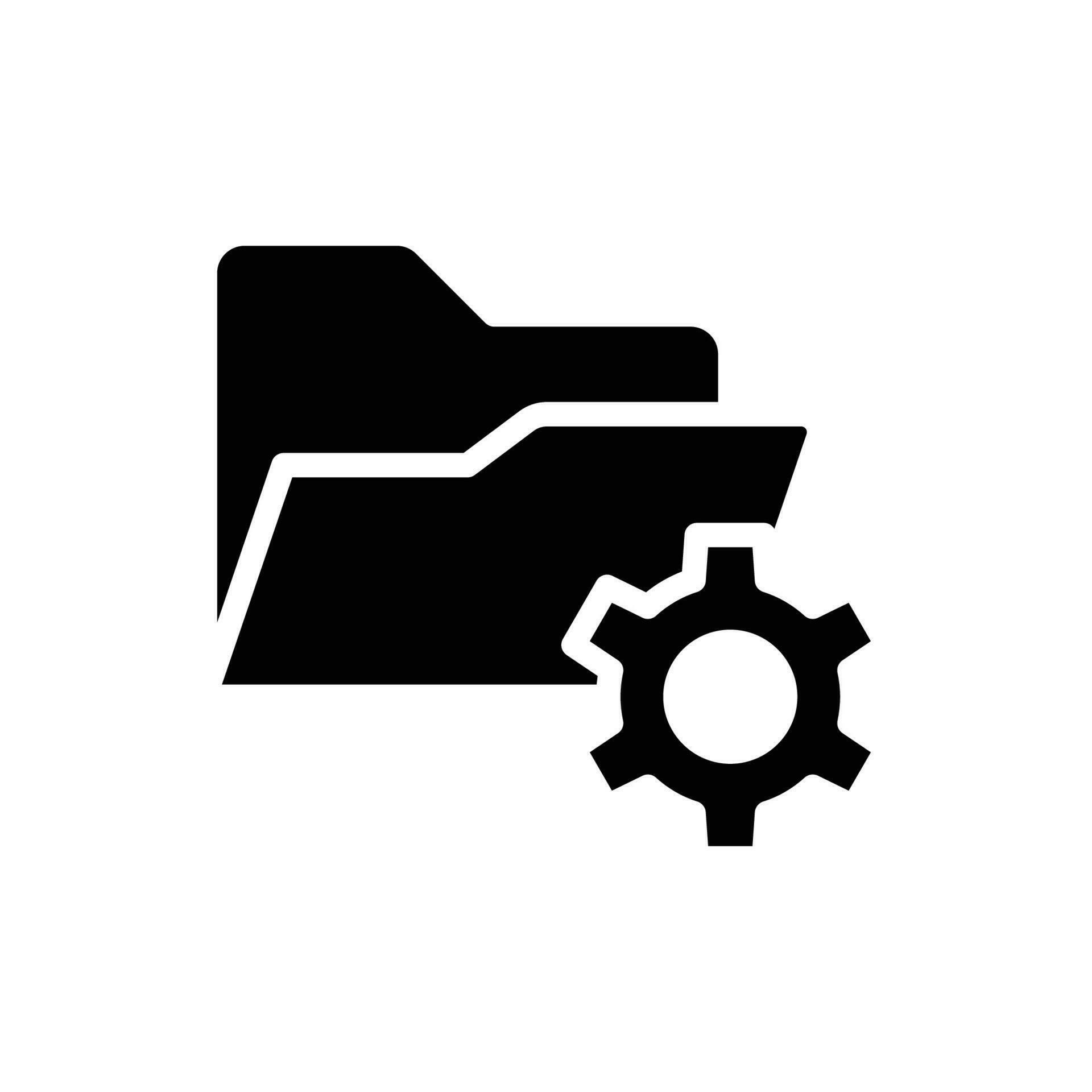 Data management icon. Simple solid style. Document, file, folder, record, digital database ...