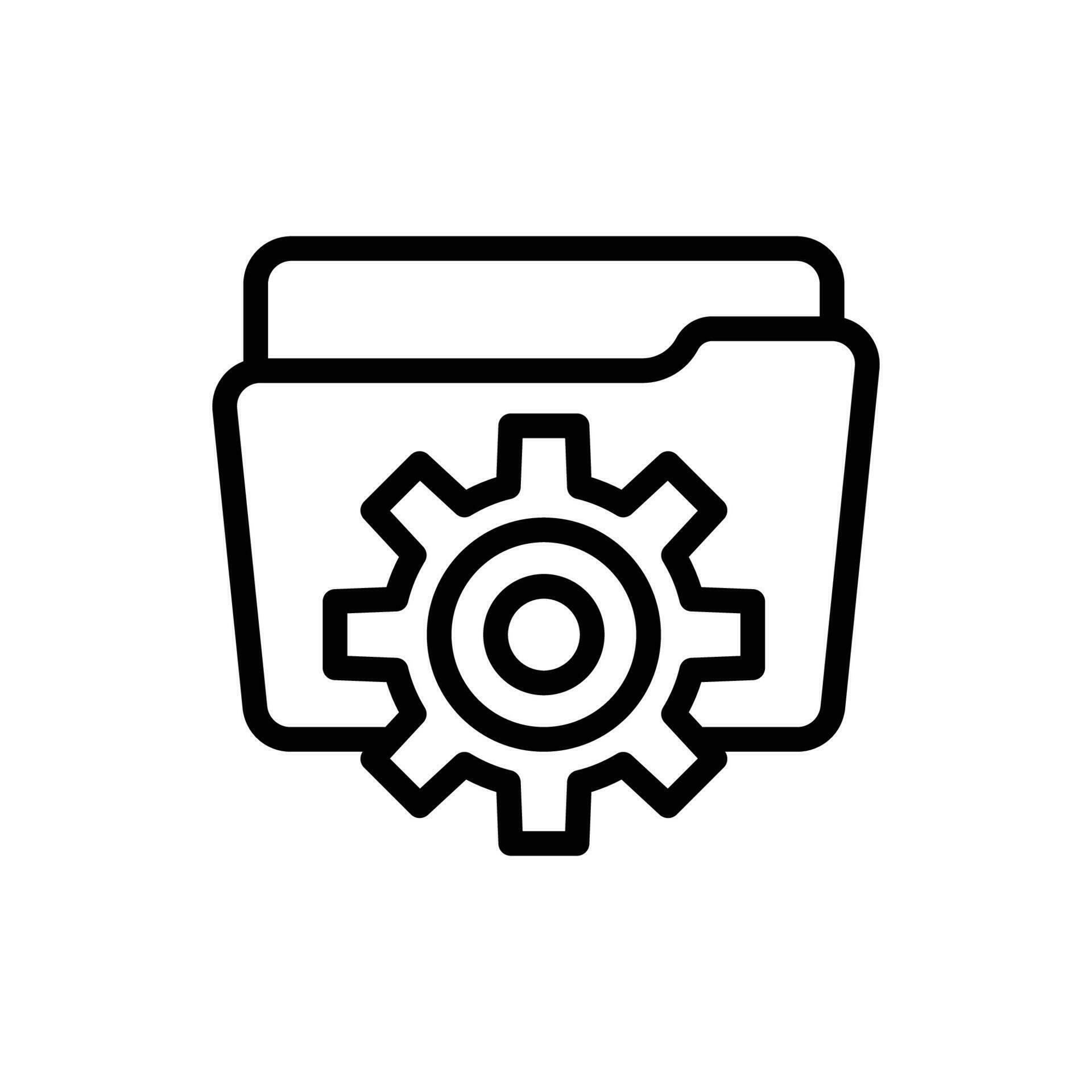 Data management icon. Simple outline style. Document, file, folder ...