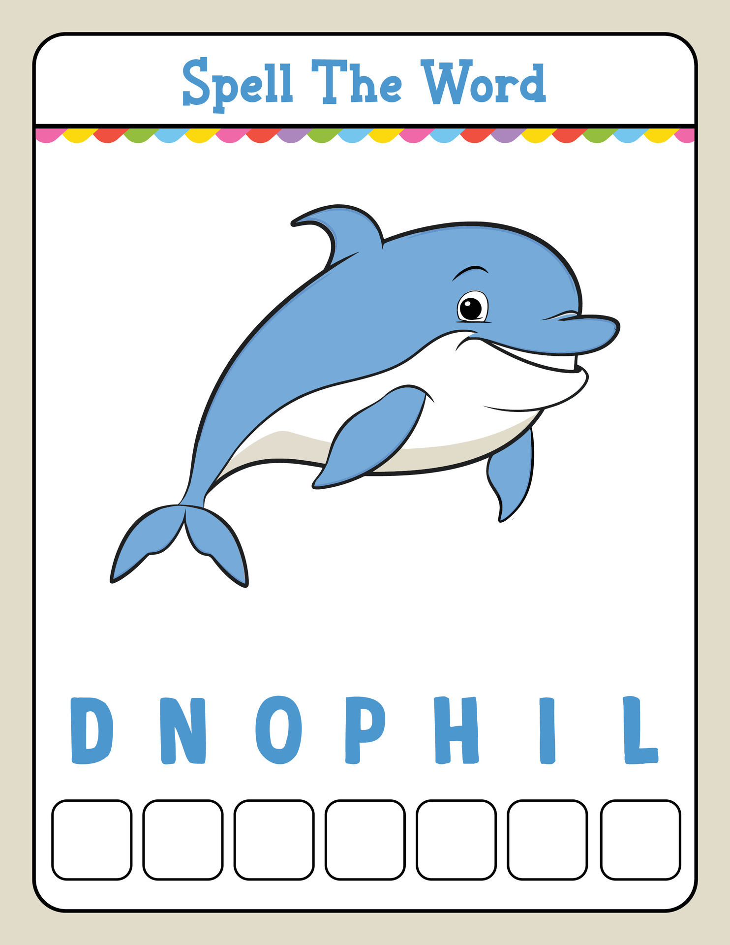 Spelling word scramble game Educational activity for kids 34896383 ...