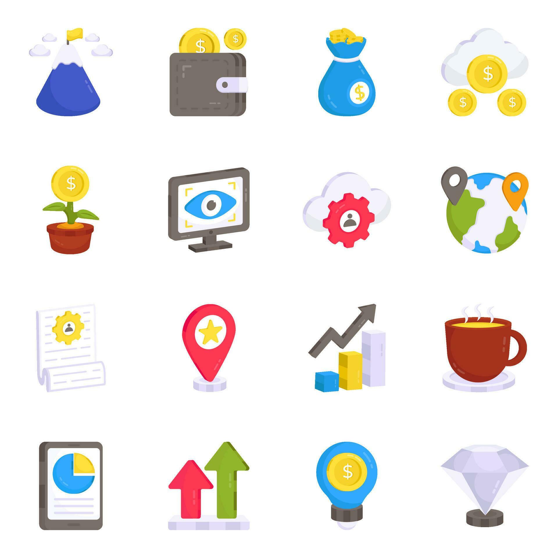 Pack of Business and Data Flat Icons 34897074 Vector Art at Vecteezy