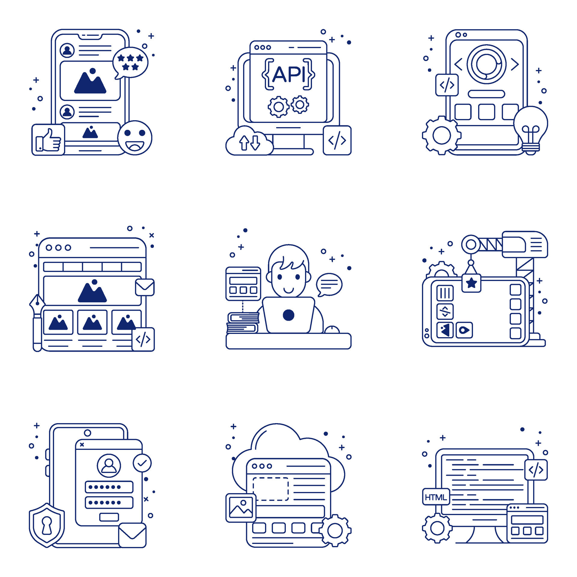 Pack of Web Programming liner Icons 34897111 Vector Art at Vecteezy