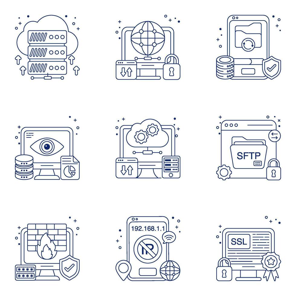 Pack of Web and Data Linear Icons 34897264 Vector Art at Vecteezy