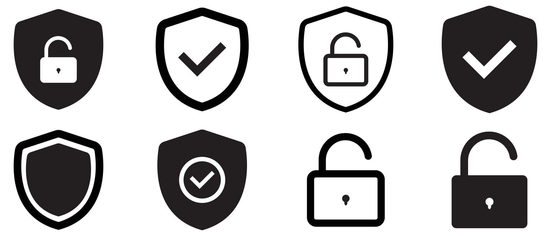 Security shield icons, security shields set vector illustration design ... Security shield icons, security shields set vector illustration design ...