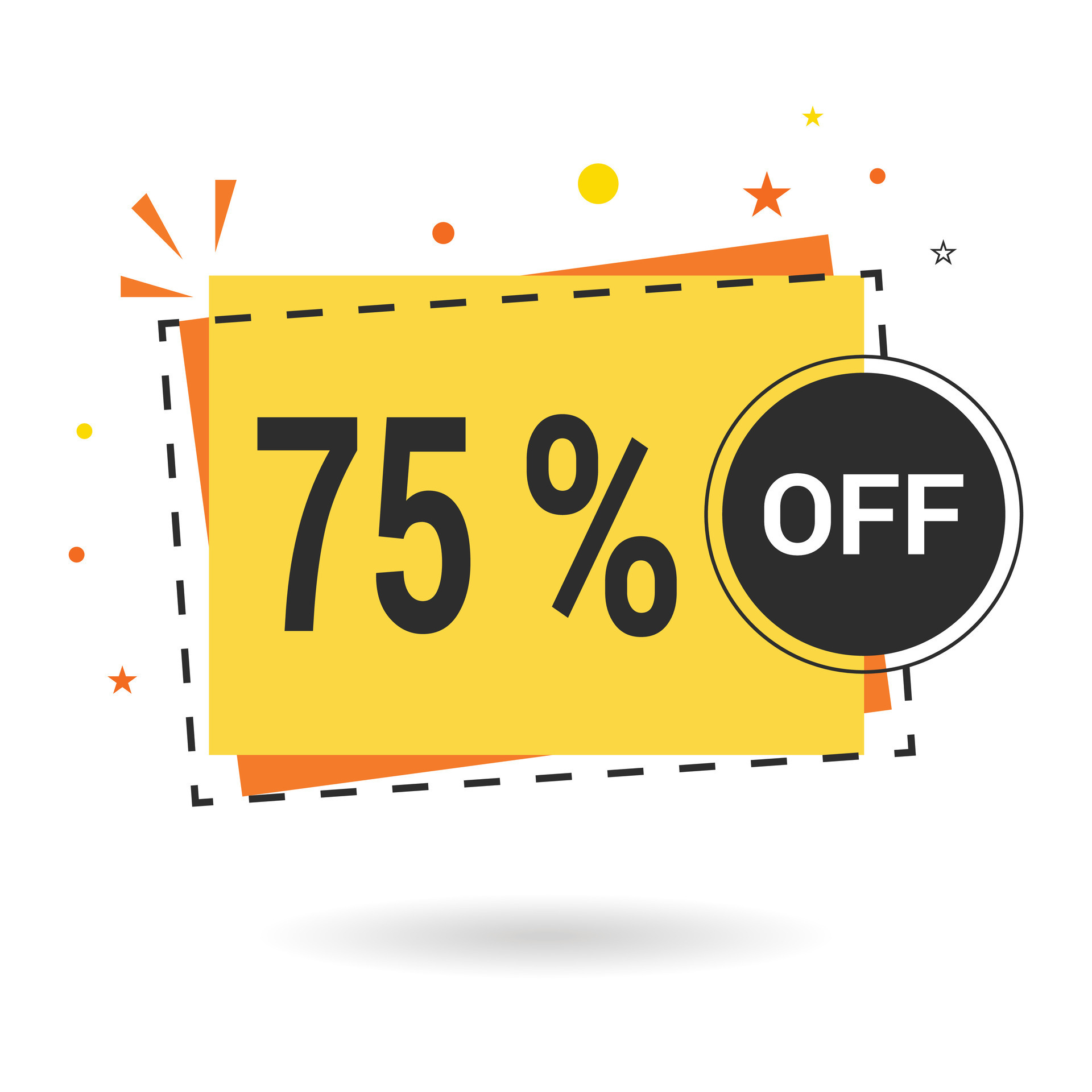 75 percent off. Vector design. 34899767 Vector Art at Vecteezy