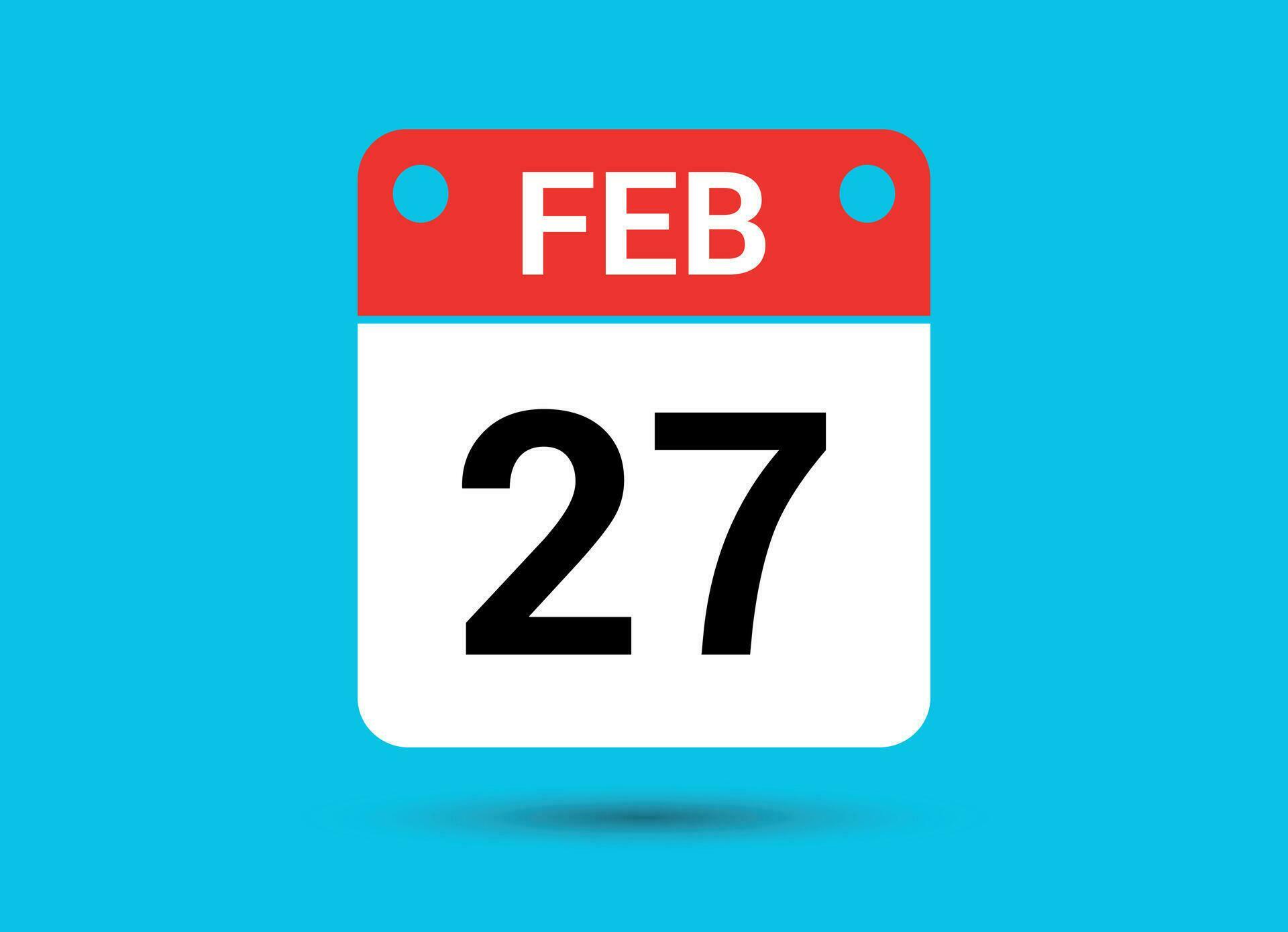February 27 Calendar Date Flat Icon Day 27 Vector Illustration 34900301 ... February 27 Calendar Date Flat Icon Day 27 Vector Illustration 34900301 ...