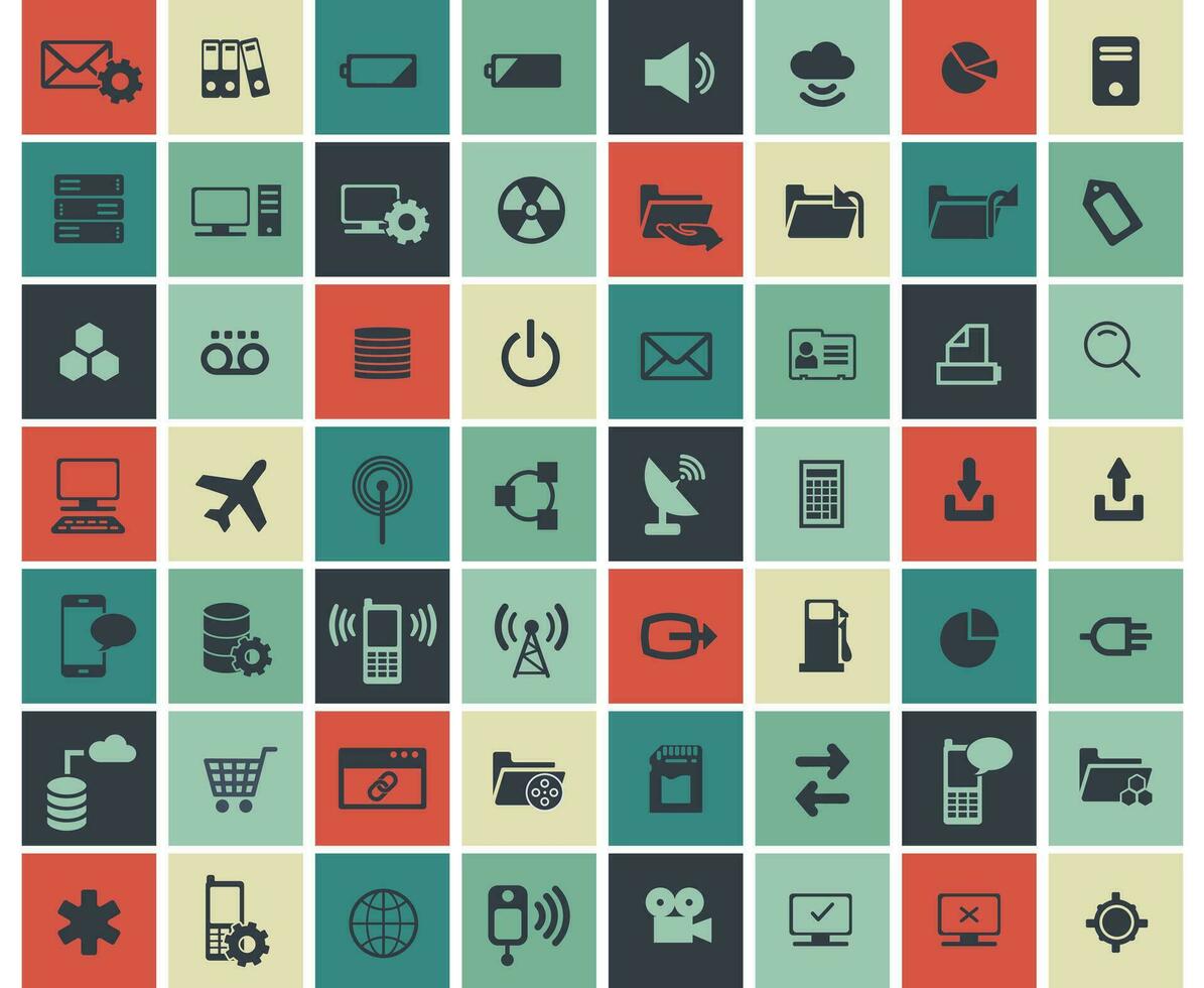 Social Network Data Analytic Mobile And Web Application Icon Set