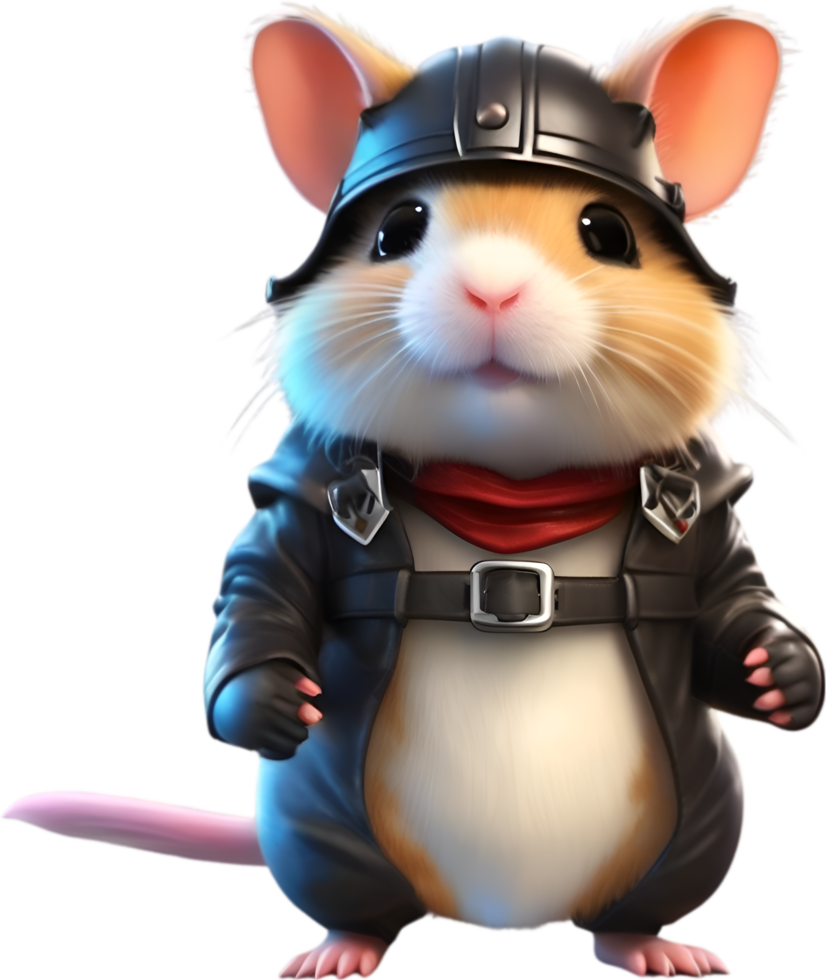 Ai Generated Cute Hamster In A Cartoon Character Ai Generated 34904436 Png