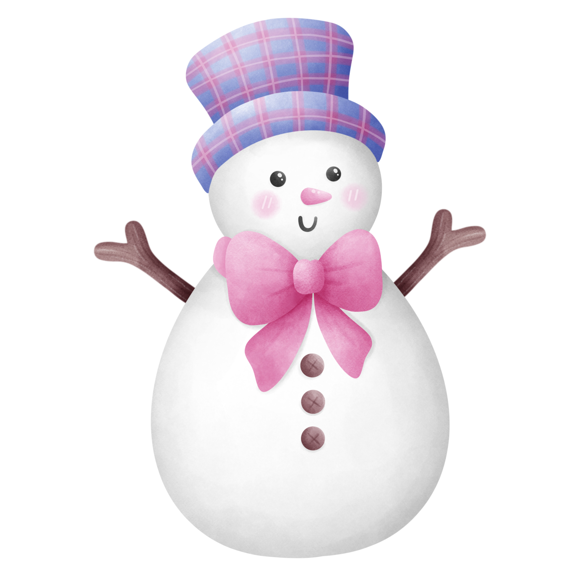 Cute Pastel Christmas Snowman Illustration 34904911 Png
