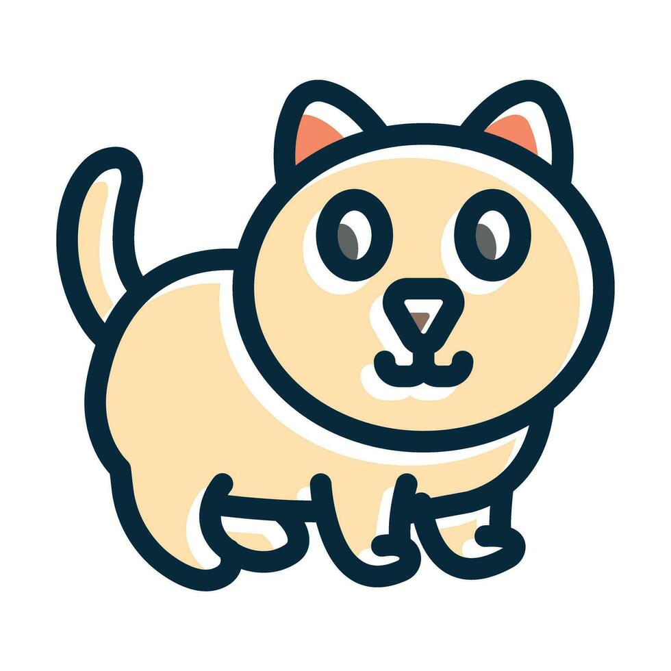 Cat Vector Thick Line Filled Dark Colors 34905146 Vector Art at Vecteezy