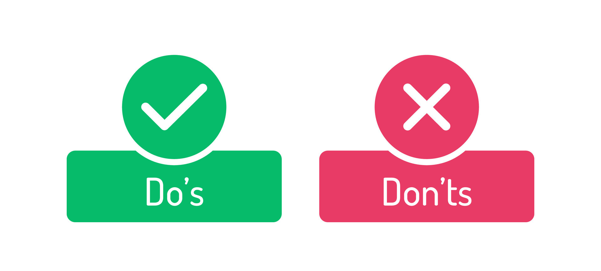 Do's and don'ts icon in circle frame, allow and not allowed reminder ... Do's and don'ts icon in circle frame, allow and not allowed reminder ...