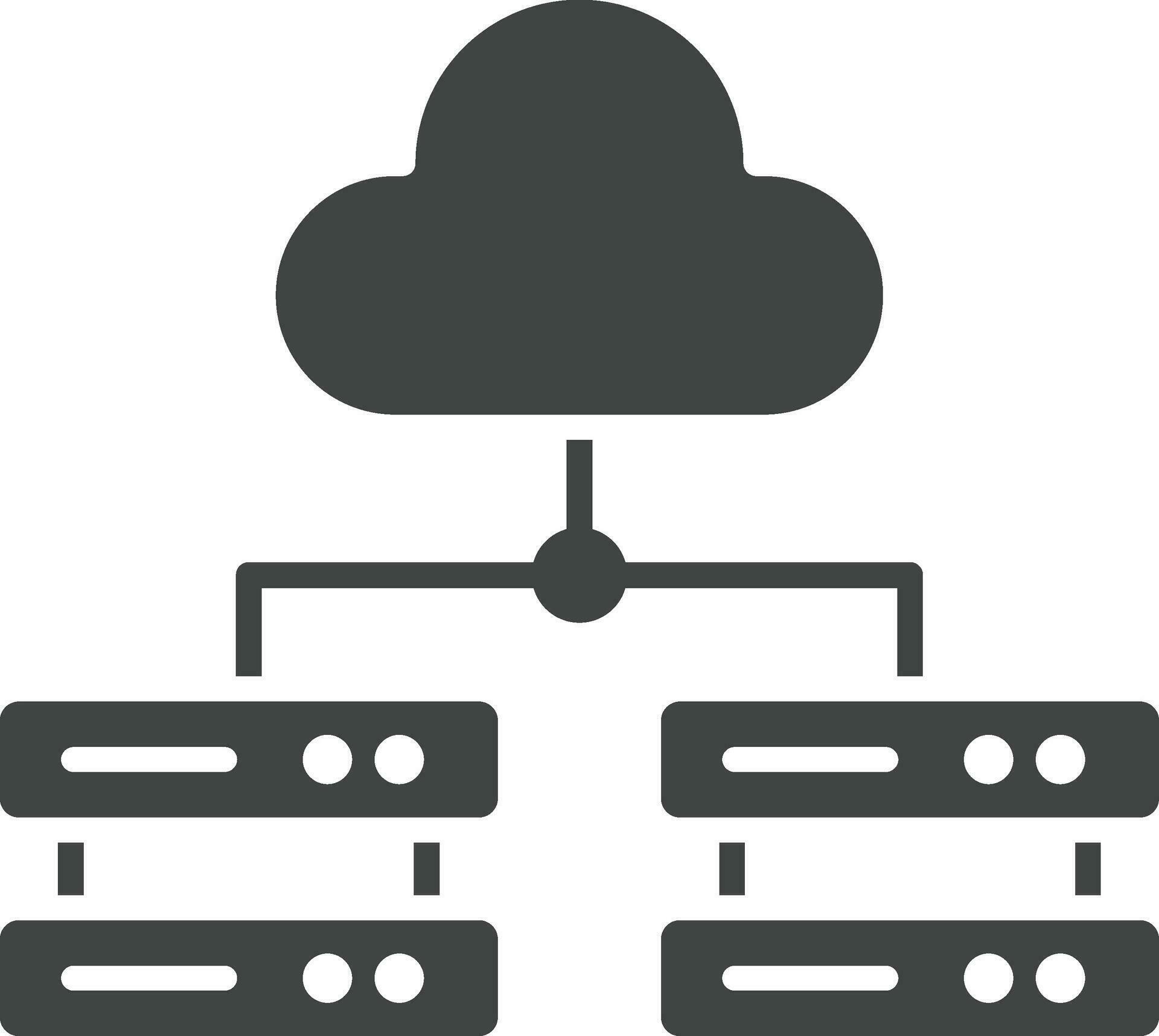 Multiple Cloud Servers icon vector image. Suitable for mobile apps, web ...