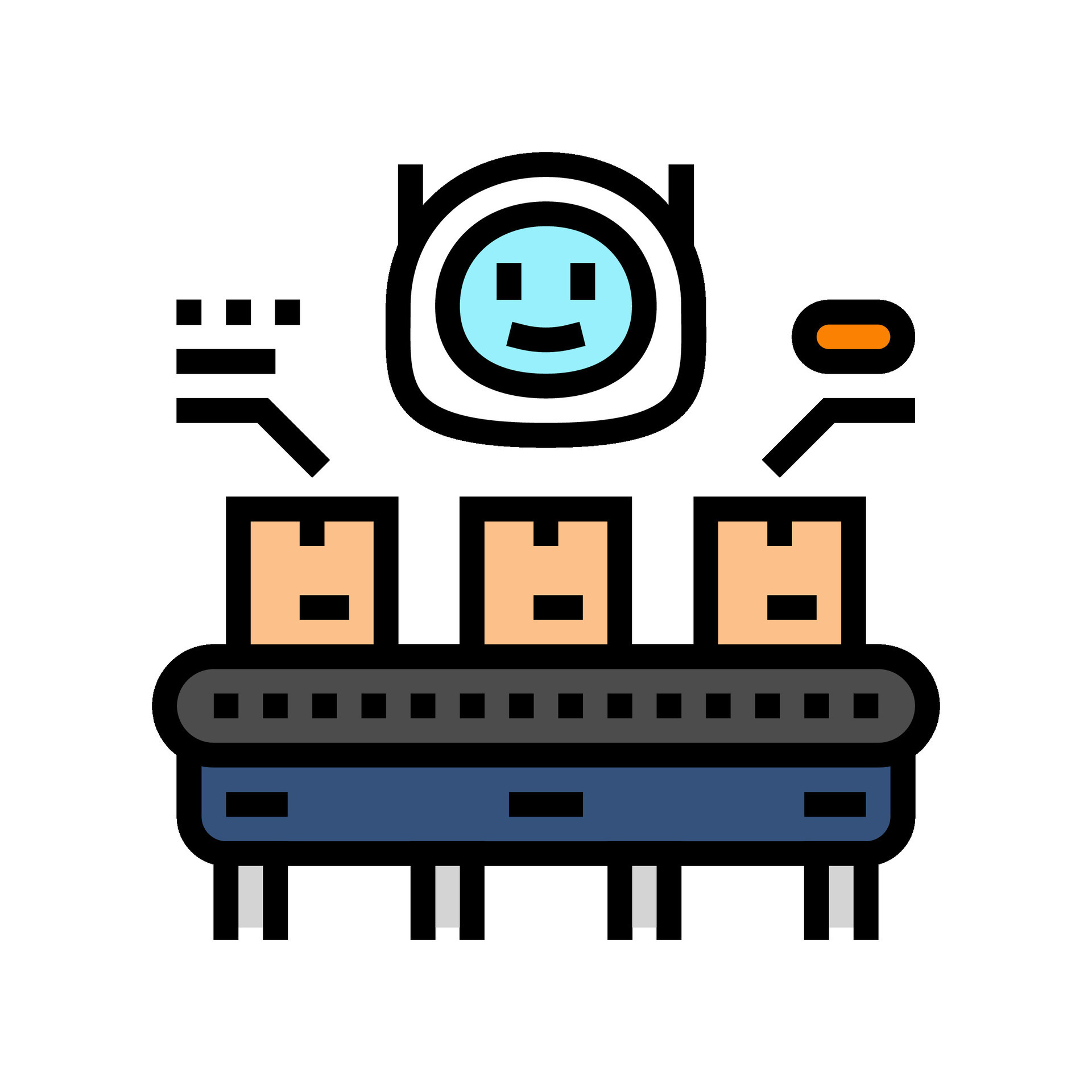 parcel sorting autonomous delivery color icon vector illustration ... parcel sorting autonomous delivery color icon vector illustration ...