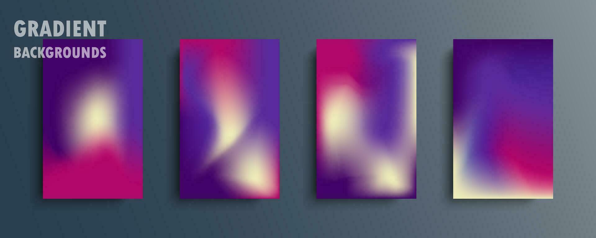 Set of vector gradient backgrounds in bright colors. For brochures ...