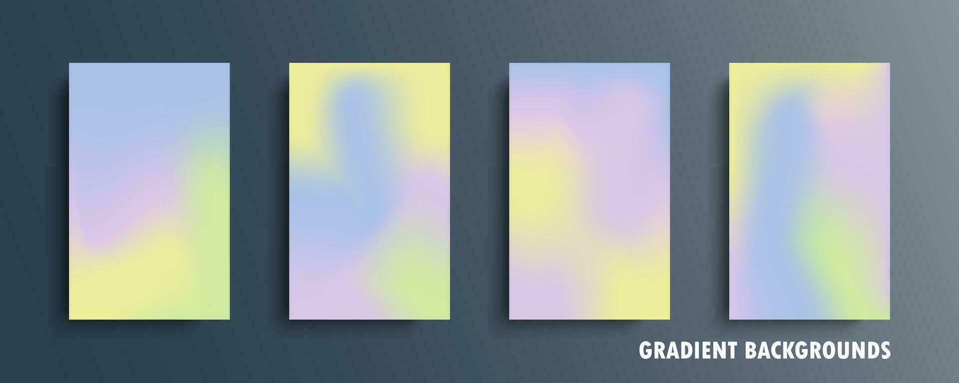 Set of vector gradient backgrounds in bright colors. For brochures ...