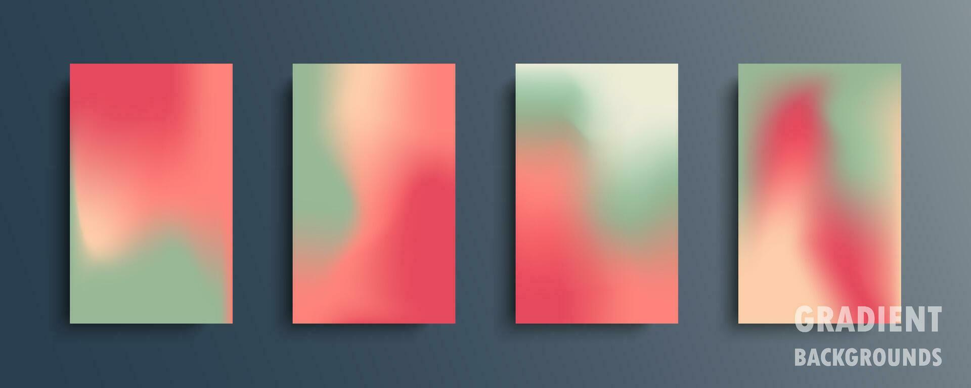 Set of vector gradient backgrounds in bright colors. For brochures ...