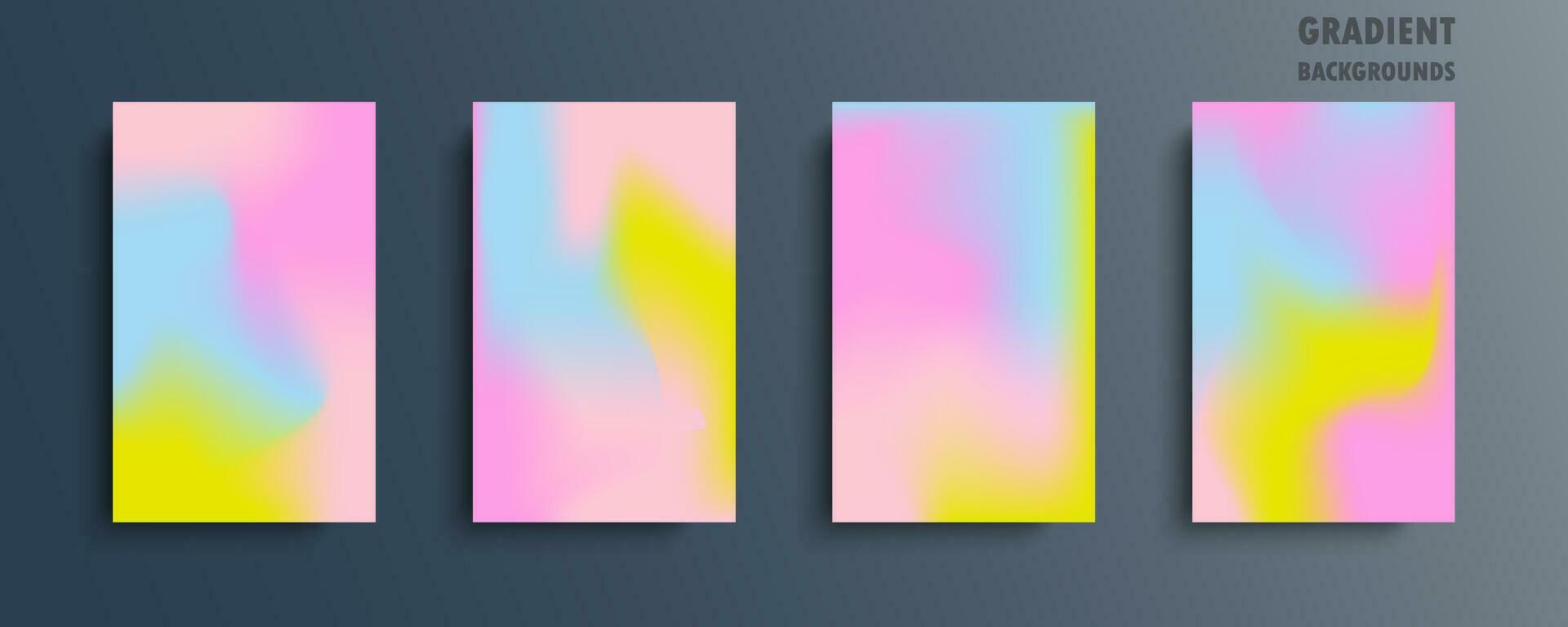 Set of vector gradient backgrounds in bright colors. For brochures ...