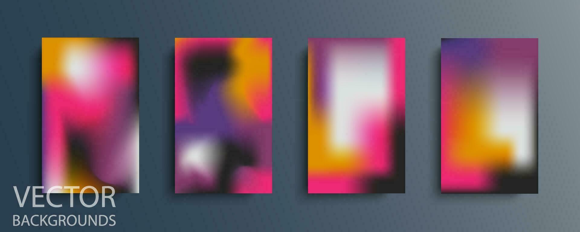 Set of vector gradient backgrounds in bright colors. For brochures ...