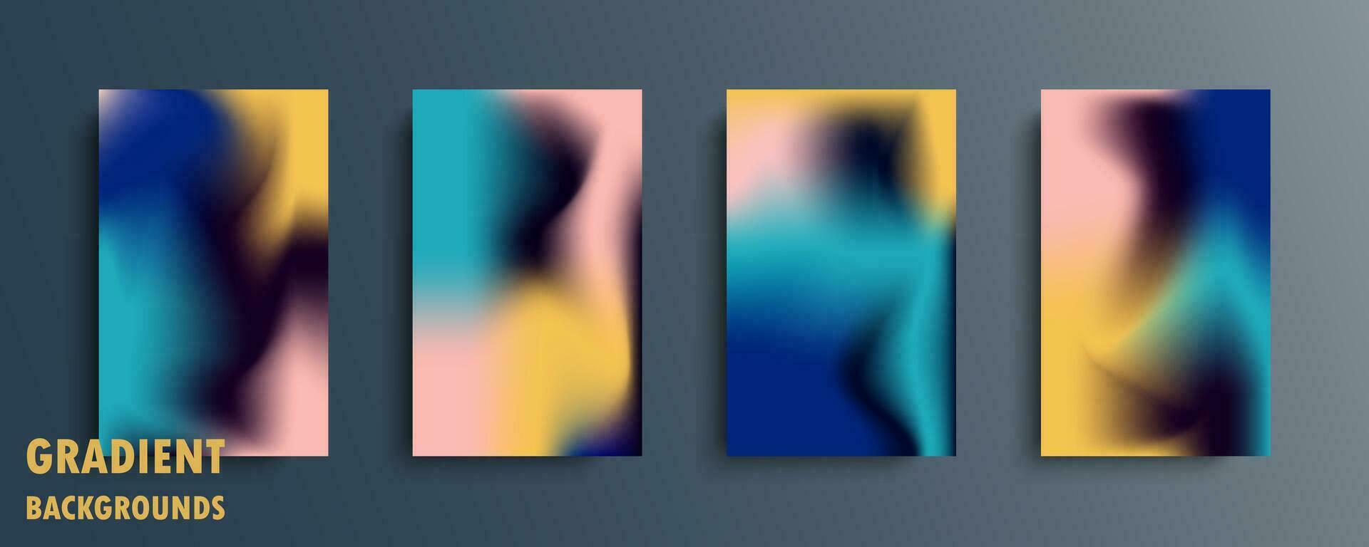 Set of vector gradient backgrounds in bright colors. For brochures ...