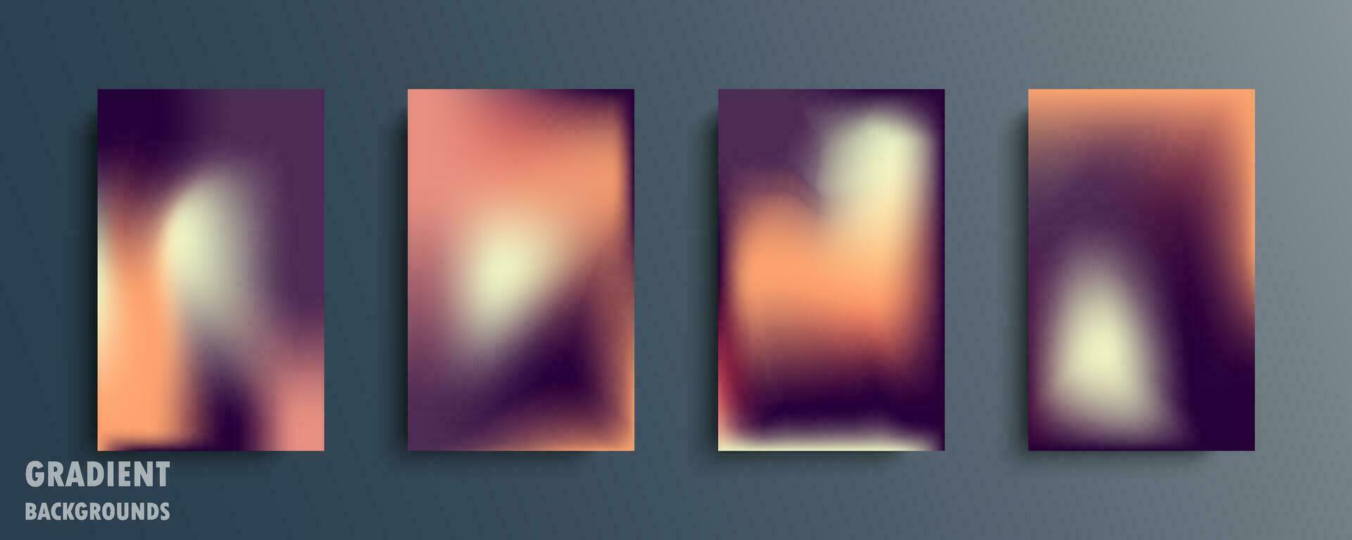 Set of vector gradient backgrounds in bright colors. For brochures ...