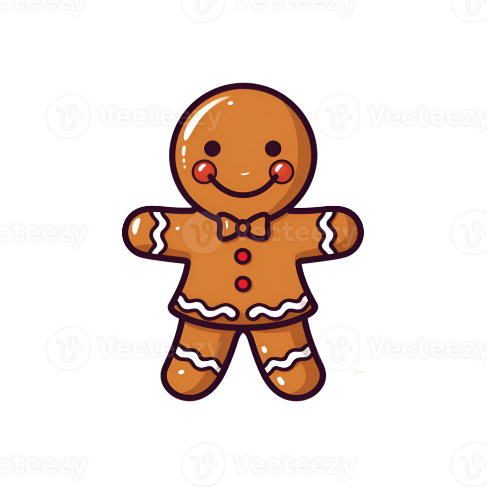 Ai Generated Cartoon Style Gingerbread Man Cookie Christmas Cookie Man Illustration No