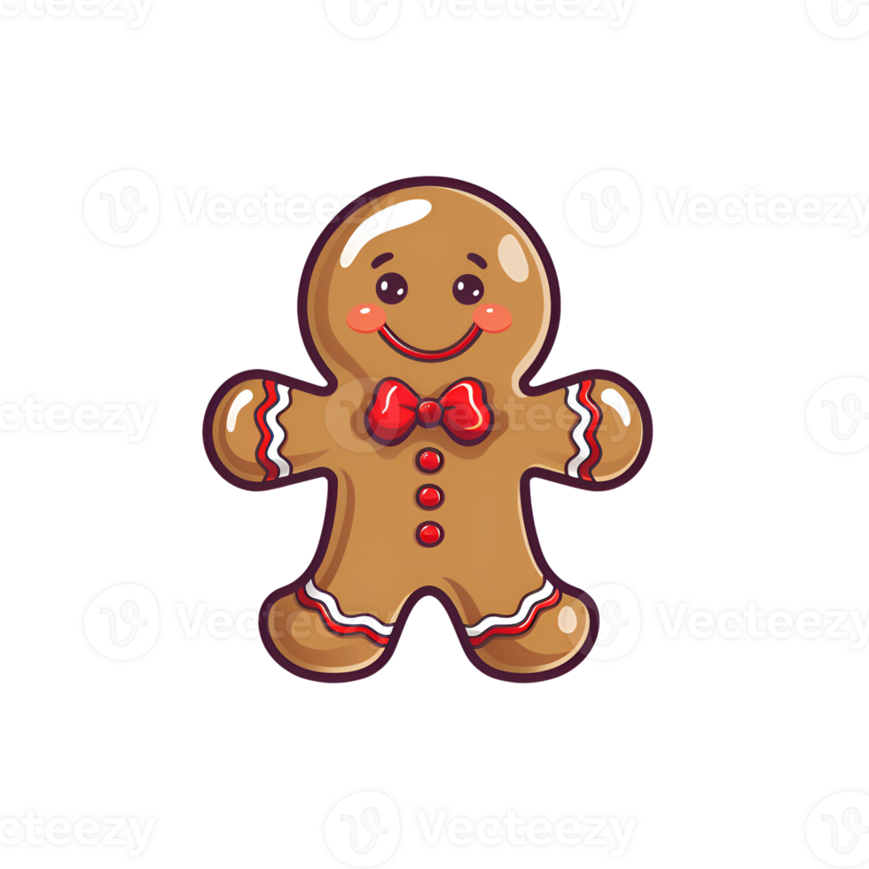 Ai Generated Cartoon Style Gingerbread Man Cookie Christmas Cookie Man Illustration No
