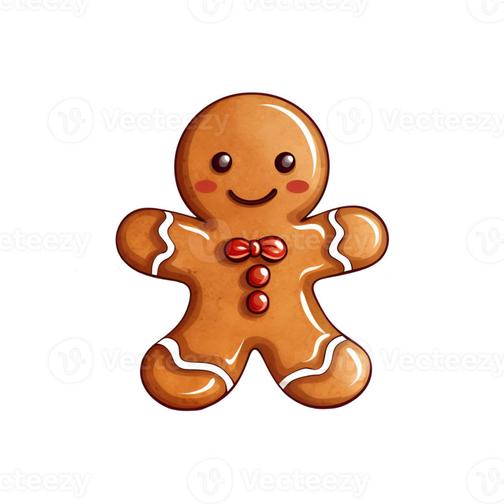 Ai Generated Cartoon Style Gingerbread Man Cookie Christmas Cookie Man Illustration No