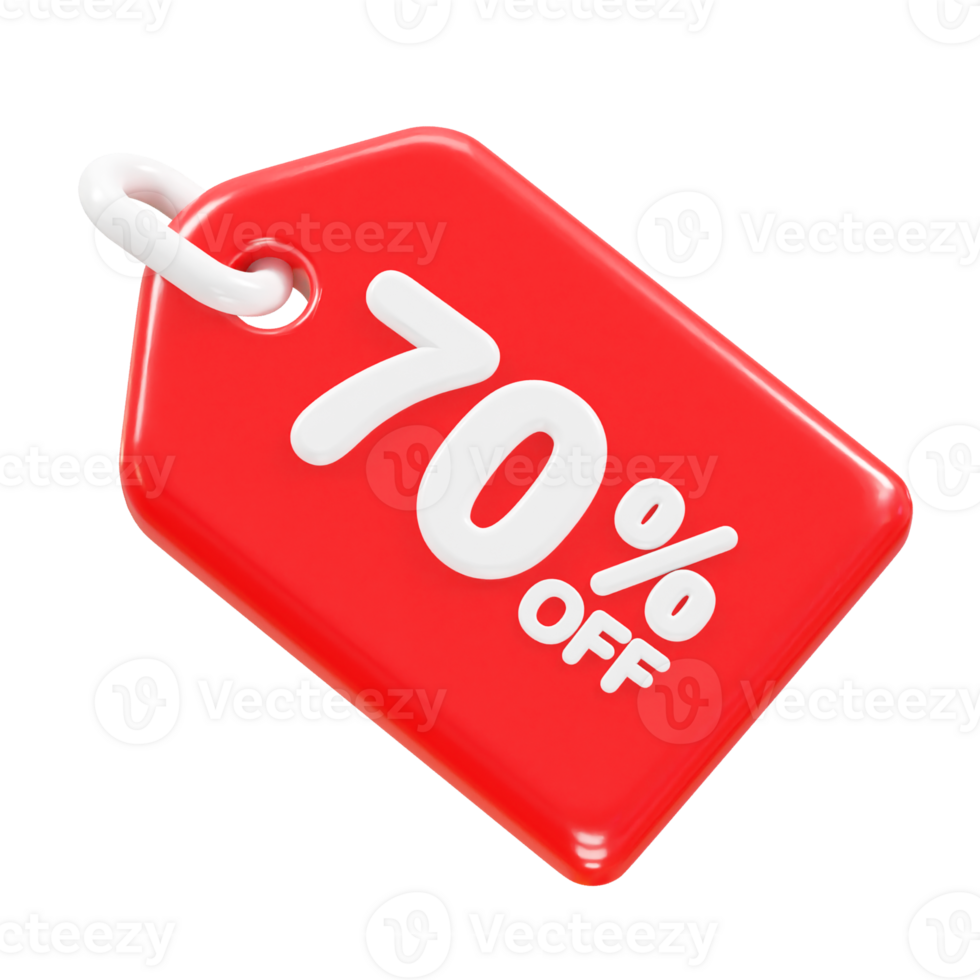 70 percent off discount sale icon 3d render illustration 34911694 PNG