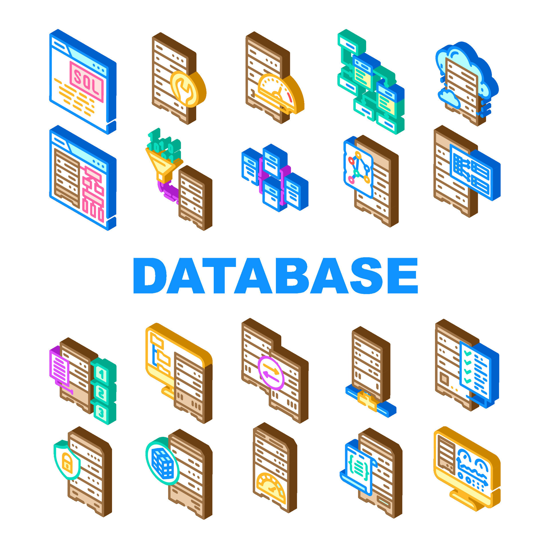 database administrator computer, icons set vector 34912618 Vector Art ... database administrator computer, icons set vector 34912618 Vector Art ...