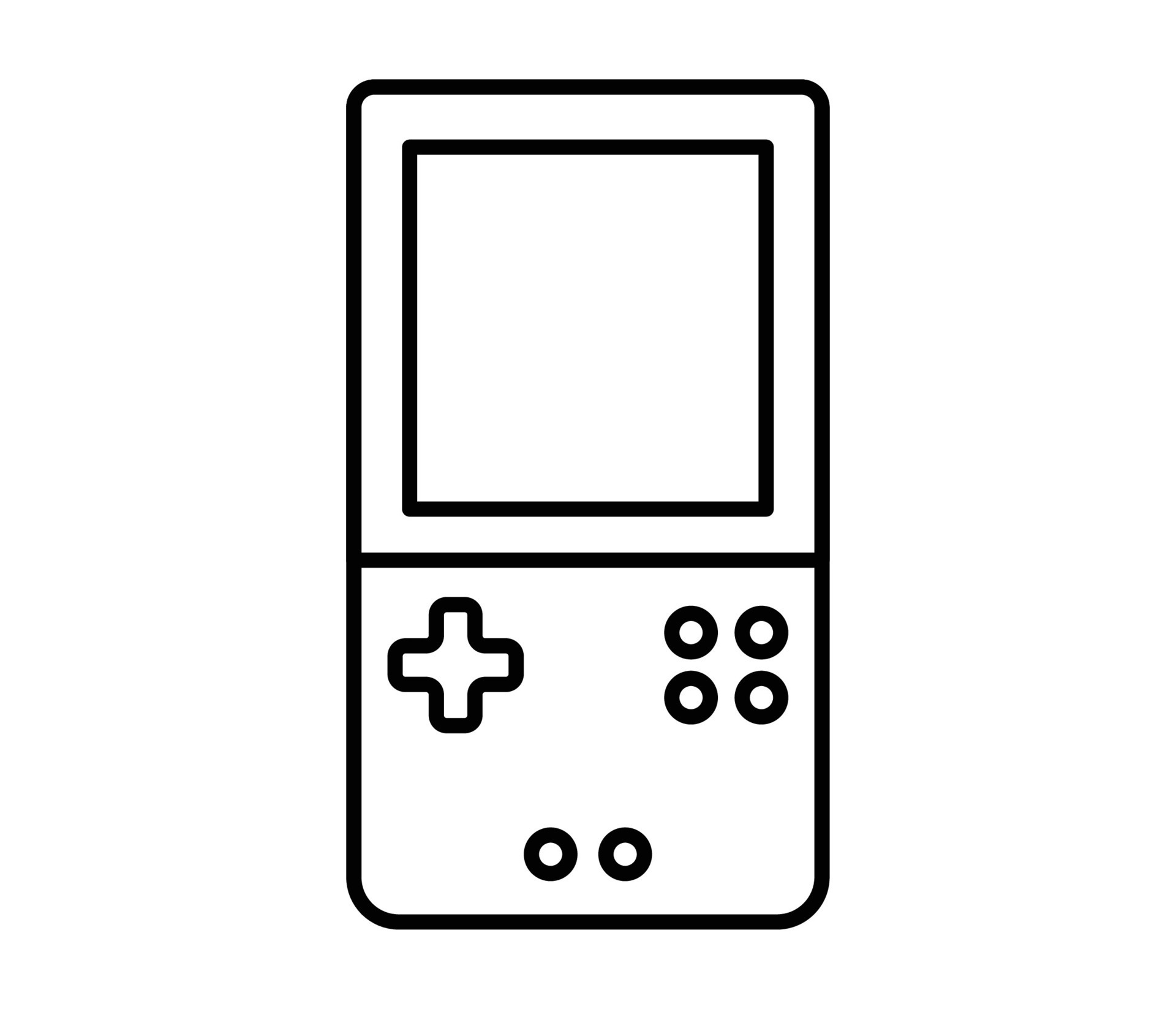 Portable Handheld Retro Gaming Console Outline Icon Object Isolated On White Background