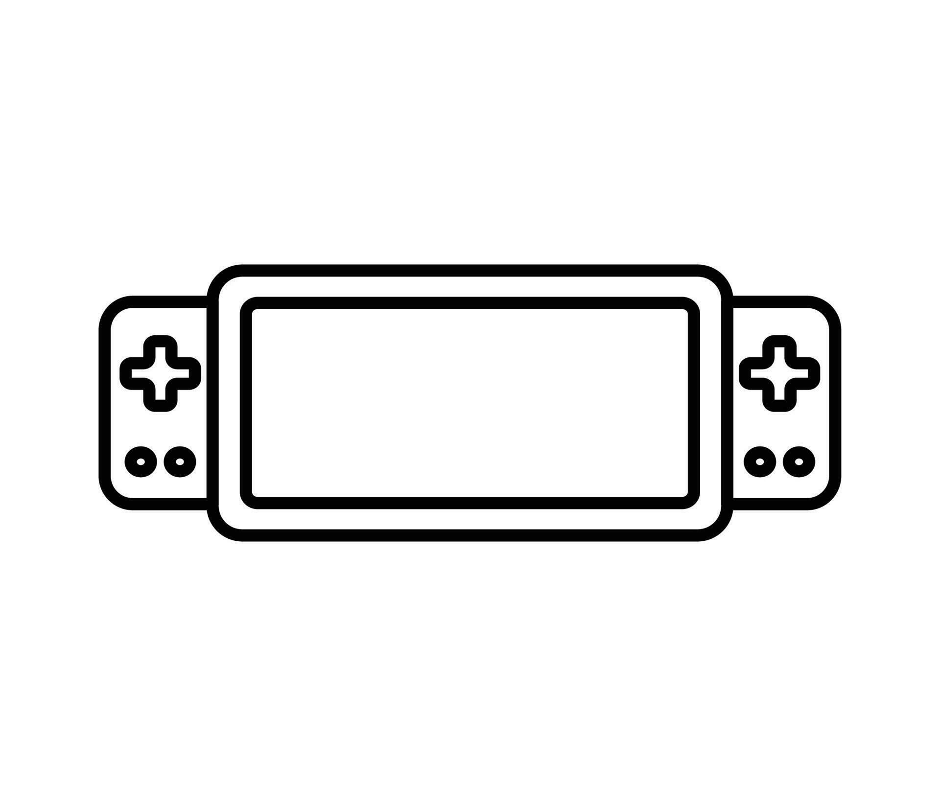 Portable Handheld Retro Gaming Console Outline Icon Object Isolated On White Background