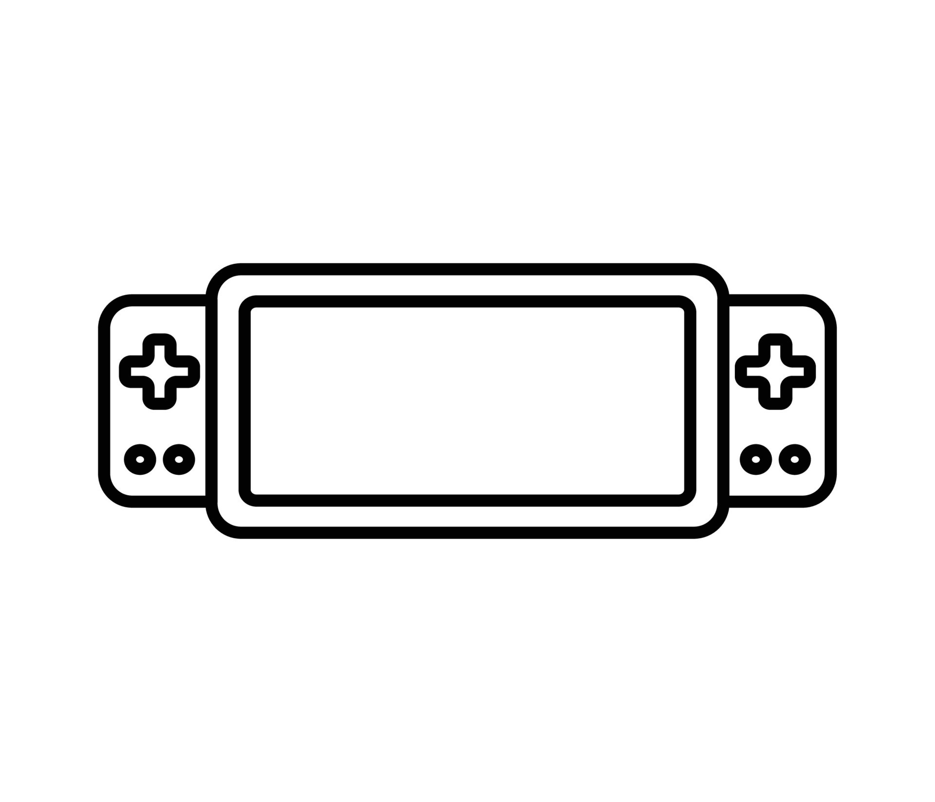 Portable Handheld Retro Gaming Console Outline Icon Object Isolated On White Background