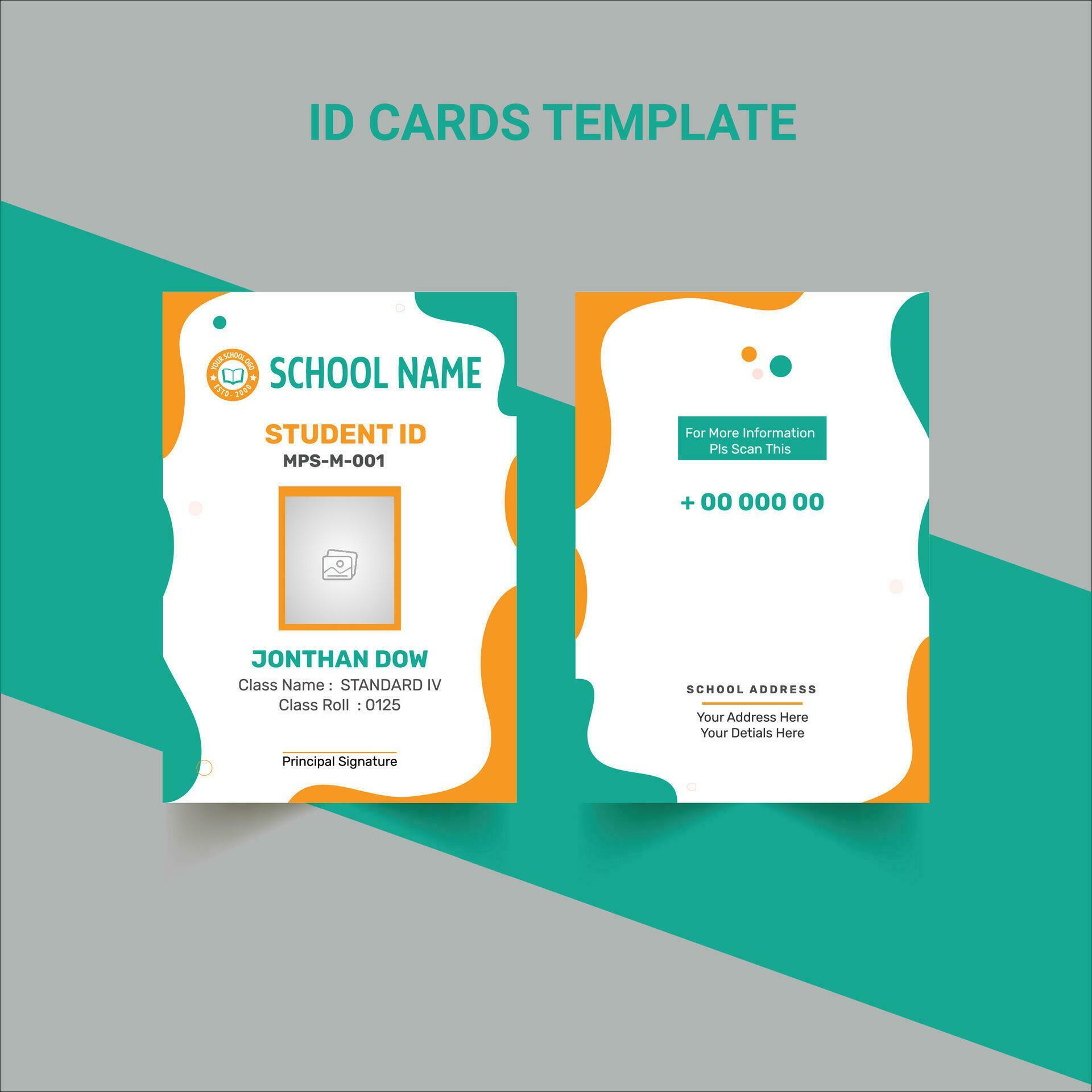 Student Id Card design template Id card design for school, Identity ...