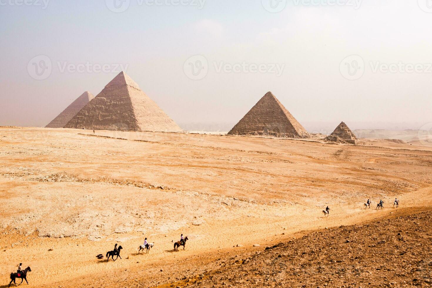 Famous Egyptian Pyramids of Giza. Landscape in Egypt. Pyramid in desert ...