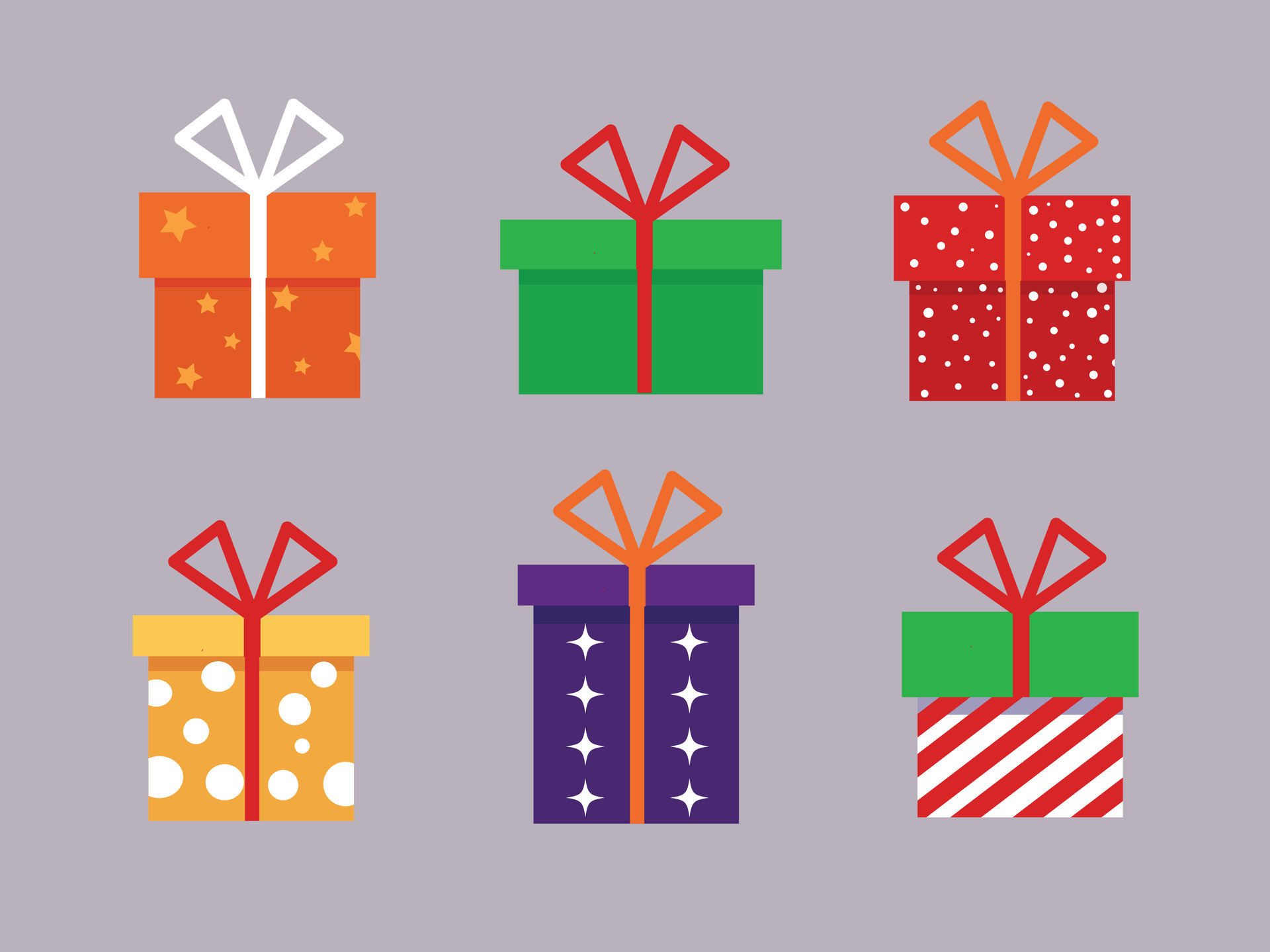 Set of gifts flat design vector for christmas 34923059 Vector Art at ...