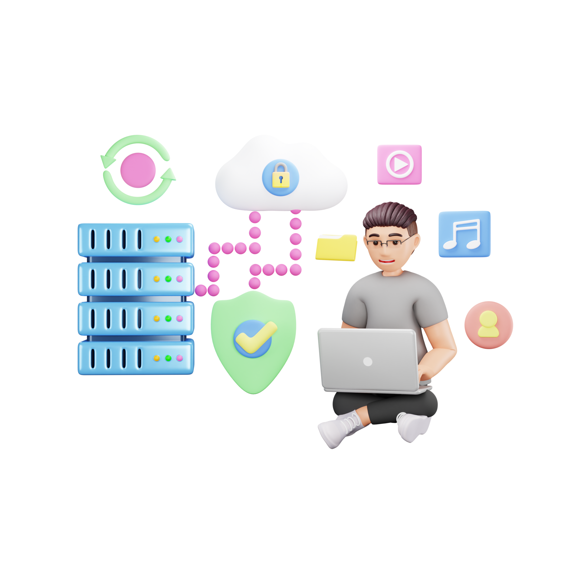 Cloud Storage Security 3D Character Illustration - Safeguarding Your ... Cloud Storage Security 3D Character Illustration - Safeguarding Your ...