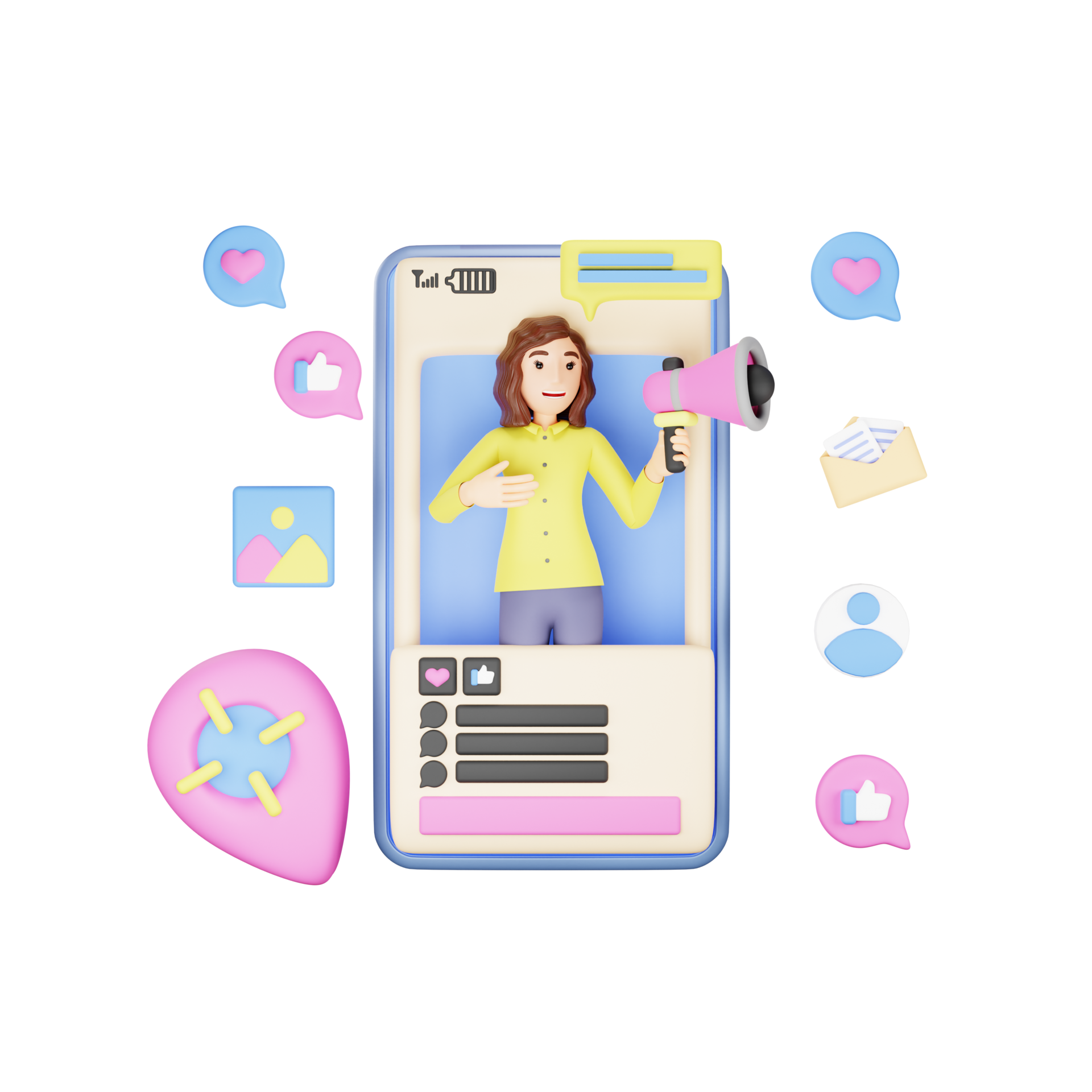 Social Media Marketing 3D Character - Digital Advertising Concept ... Social Media Marketing 3D Character - Digital Advertising Concept ...