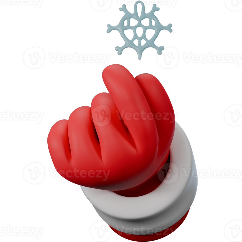 Santa Claus Hand Sign 3d Render Cartoon Style Icon Element 34925126 Png